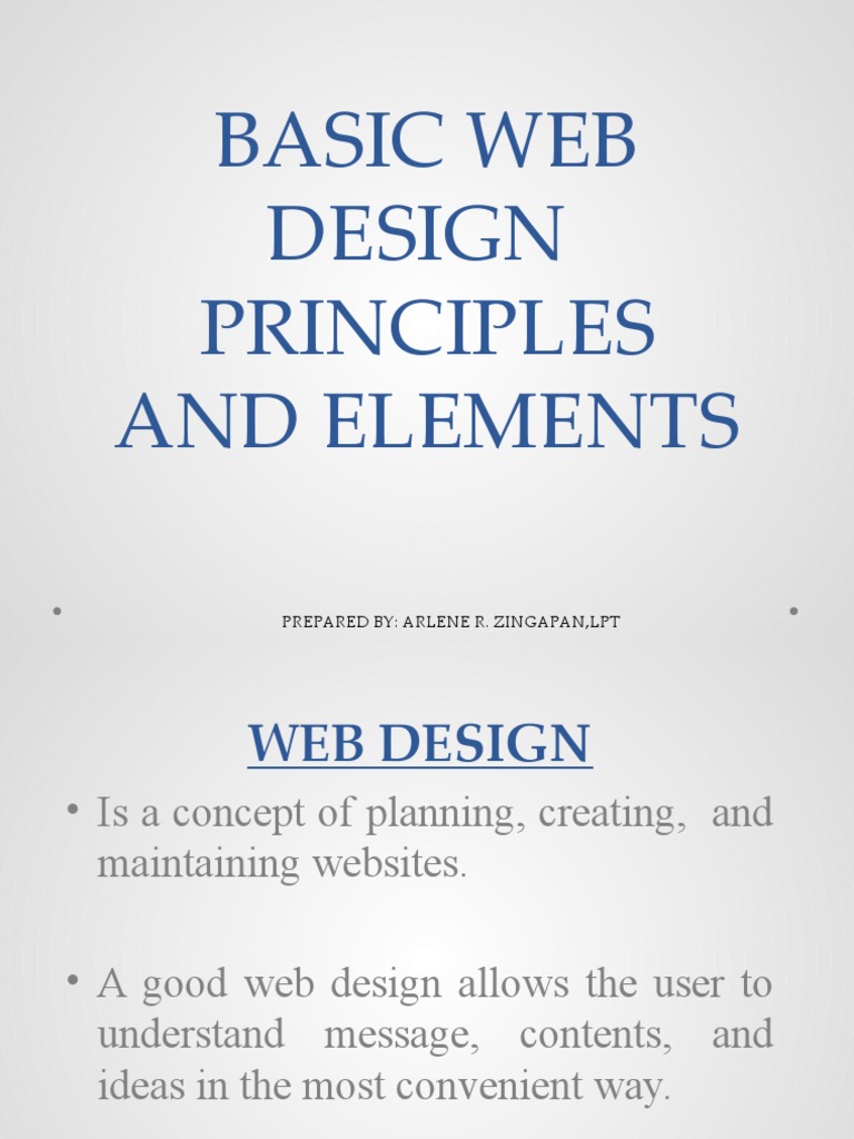 Basic Web Design | PDF | Web Design | World Wide Web