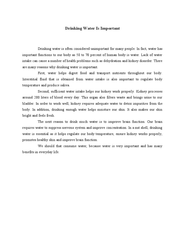 Expository Text Drinking Water Is Important | PDF | Self-Improvement ...
