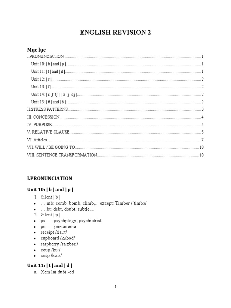 English Revision 2 | PDF | Clause | Verb