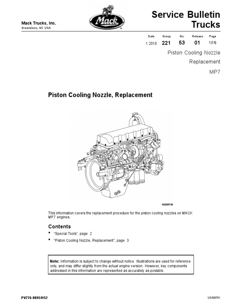 MP7 Piston Cooling Jet Replacement | PDF | Pump | Pipe (Fluid Conveyance)