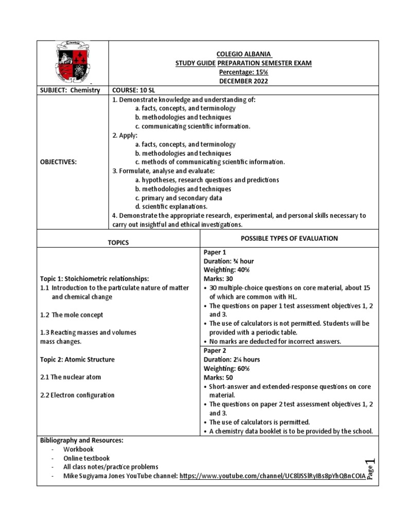 Chem 10 DP Guide Midterms 2022 | PDF | Ammonium | Mole (Unit)