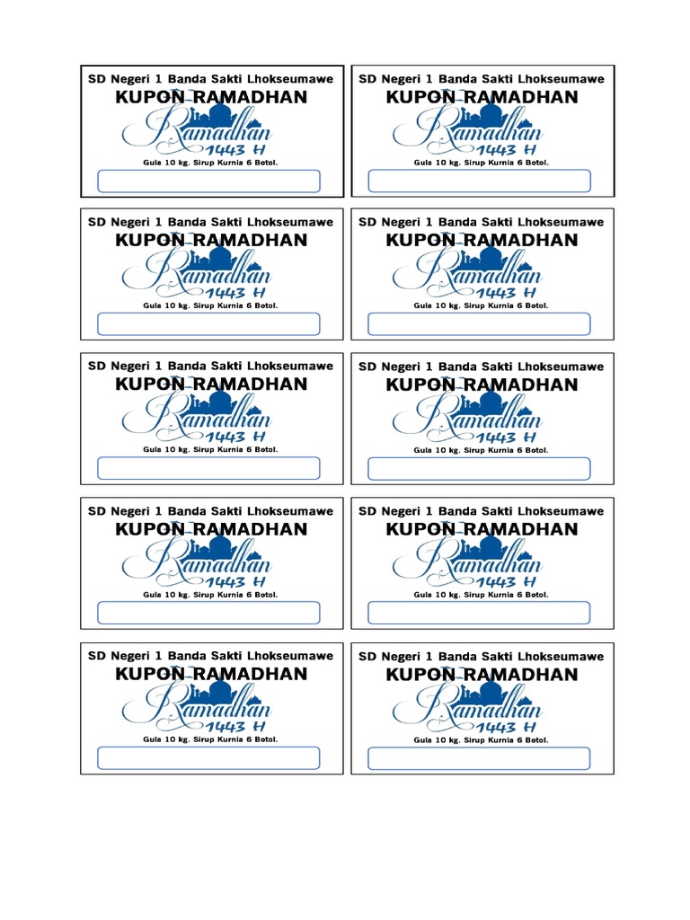 Kupon Ramadhan | PDF