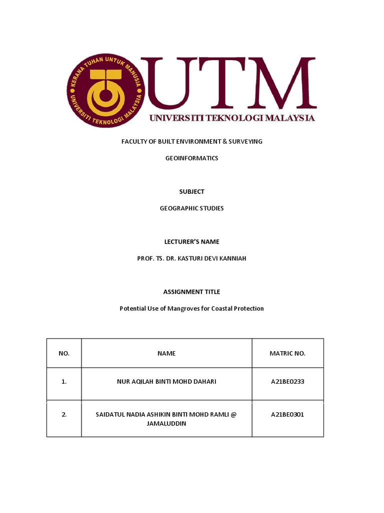 Group 9 Potential Use of Mangroves For Coastal Protection | PDF ...