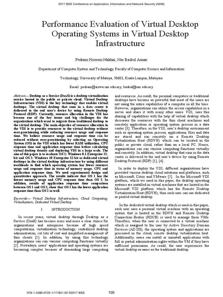 5-Performance Evaluation of Virtual Desktop | PDF | Desktop ...