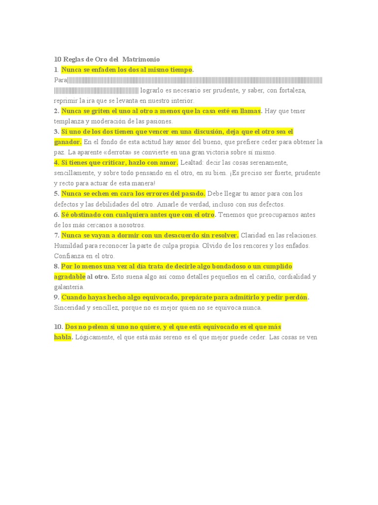 10 Reglas de Oro Del | PDF