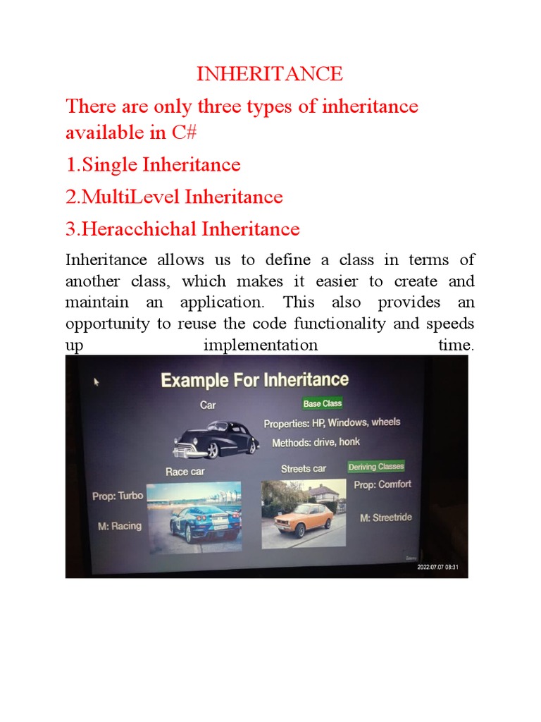 Exploring Single Inheritance Multi Level Inheritance And Hierarchical Inheritance In C 