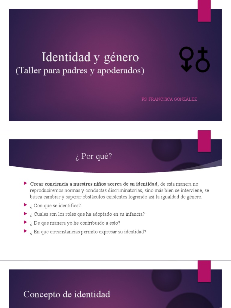 Taller Identidad y Genero | PDF | Género | Estudios de género