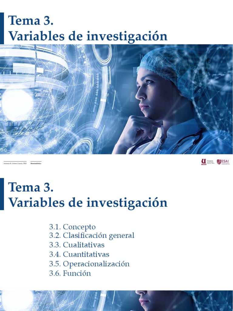 Tema 3 Variables Pdf Pdf Investigación Cuantitativa Estadísticas
