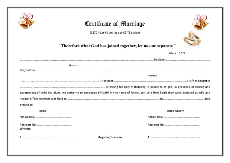 Certificate of Marriage | PDF