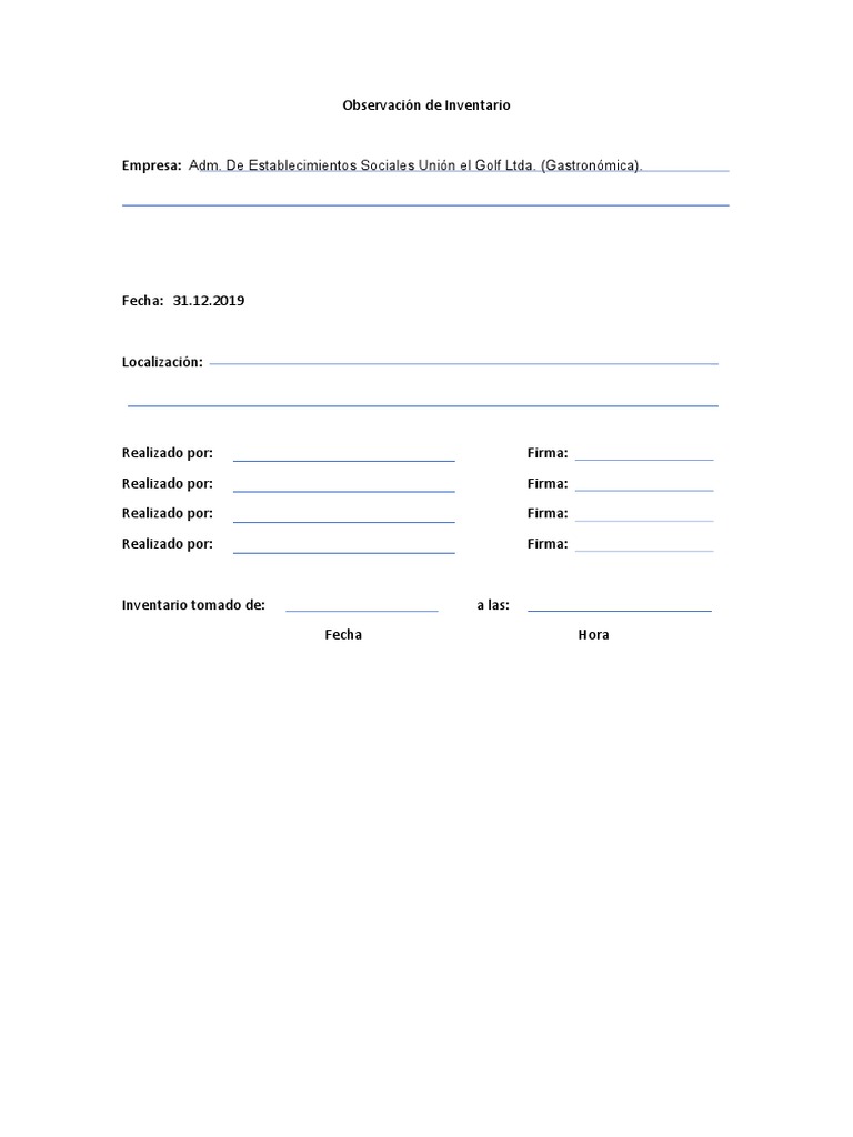 Memo Inventario | PDF | Inventario