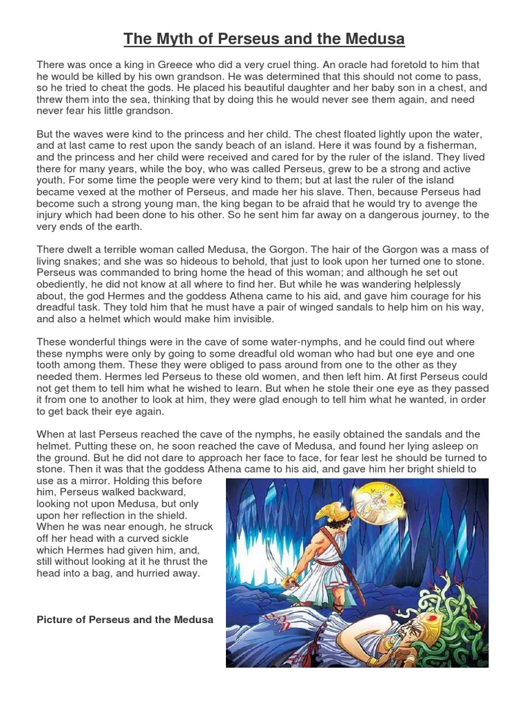Yr 5 Week 1 The Myth of Perseus and The Medusa | PDF | Medusa | Mythology