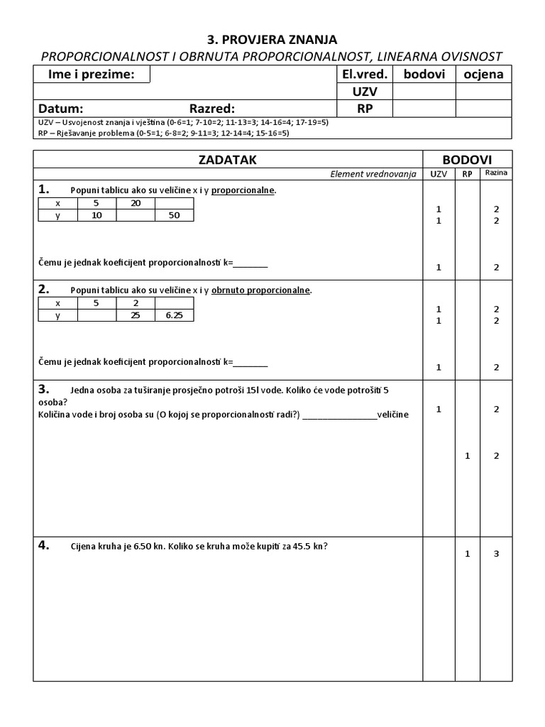 Provjera Znanja - A | PDF
