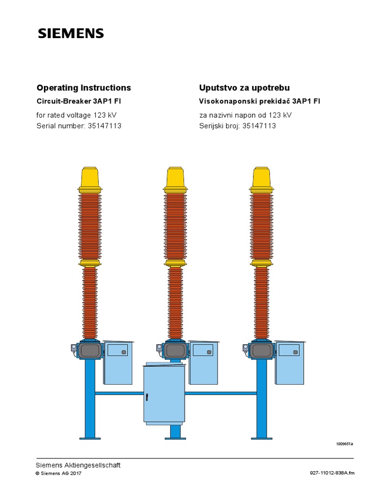 Circuit Breaker Siemns 110kV | PDF | Insulator (Electricity) | Electricity