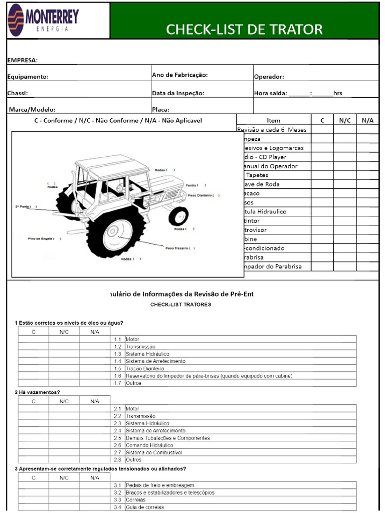 Check List Trator | PDF