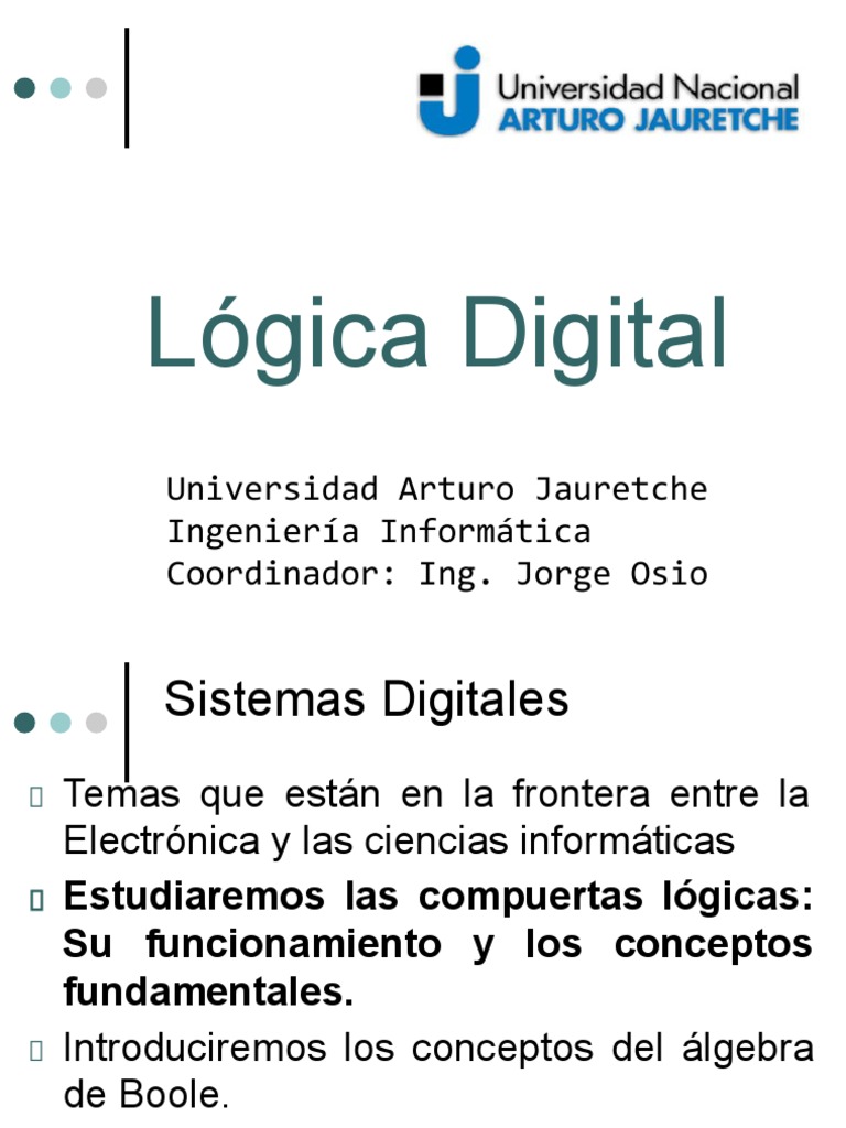 Clase 2 - 1 Lógica Digital | PDF | Puerta lógica | Enseñanza de matemática
