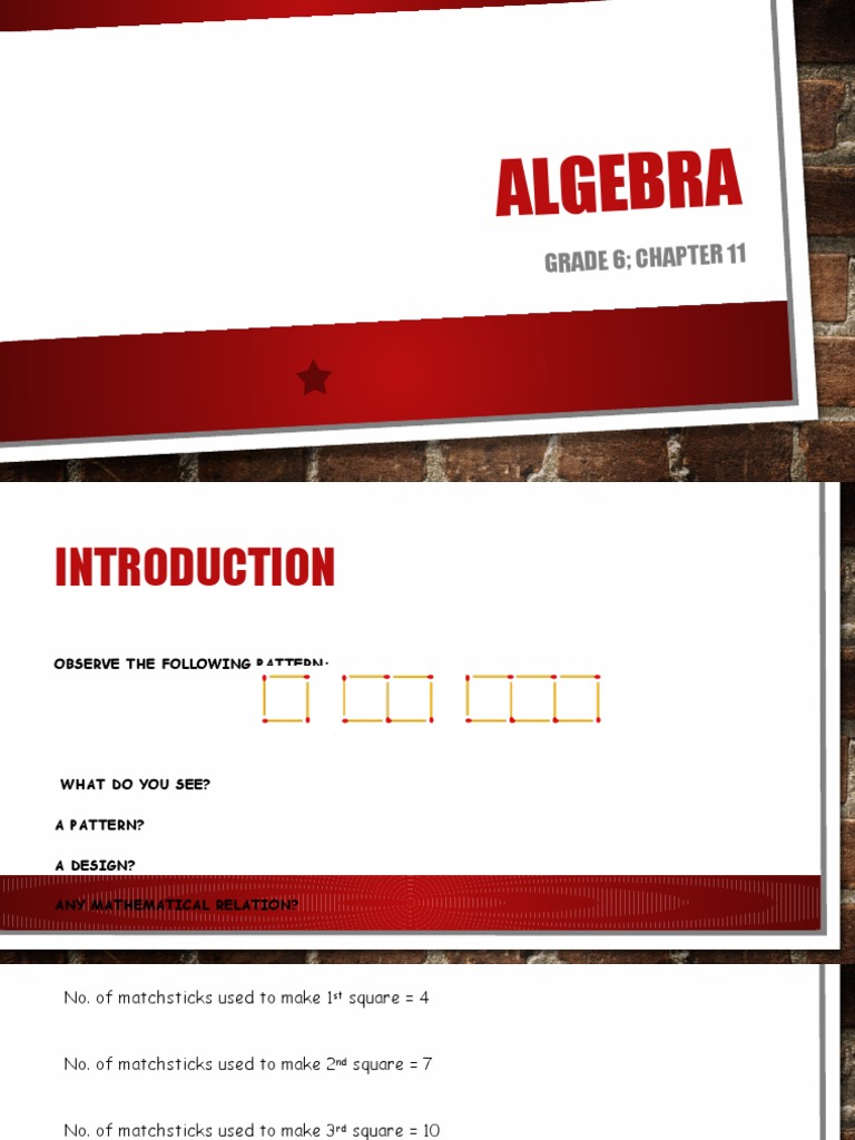 g6 Algebra | PDF | Equations | Variable (Mathematics)