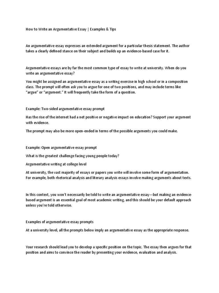 How To Write An Argumentative Essay | PDF | Essays | Argument