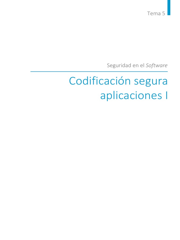 TEMA 5. CODIFICACIÓN SEGURA APLICACIONES I | PDF
