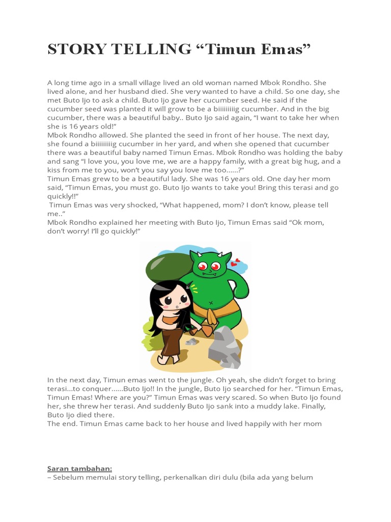 Story Telling Timun Emas | PDF