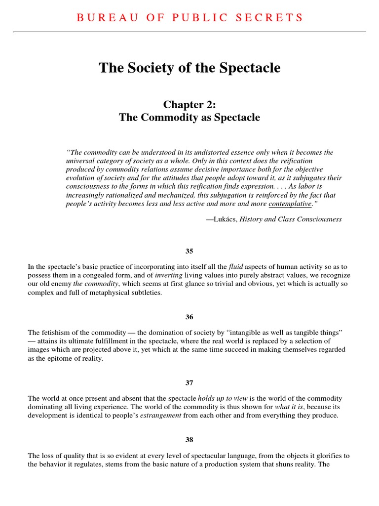 The Society of The Spectacle (2) (Debord) | PDF | Economies ...