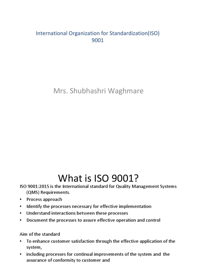 Fundamentals of Quality-Unit 8-ISO 9001-2015 | PDF | Quality Management ...