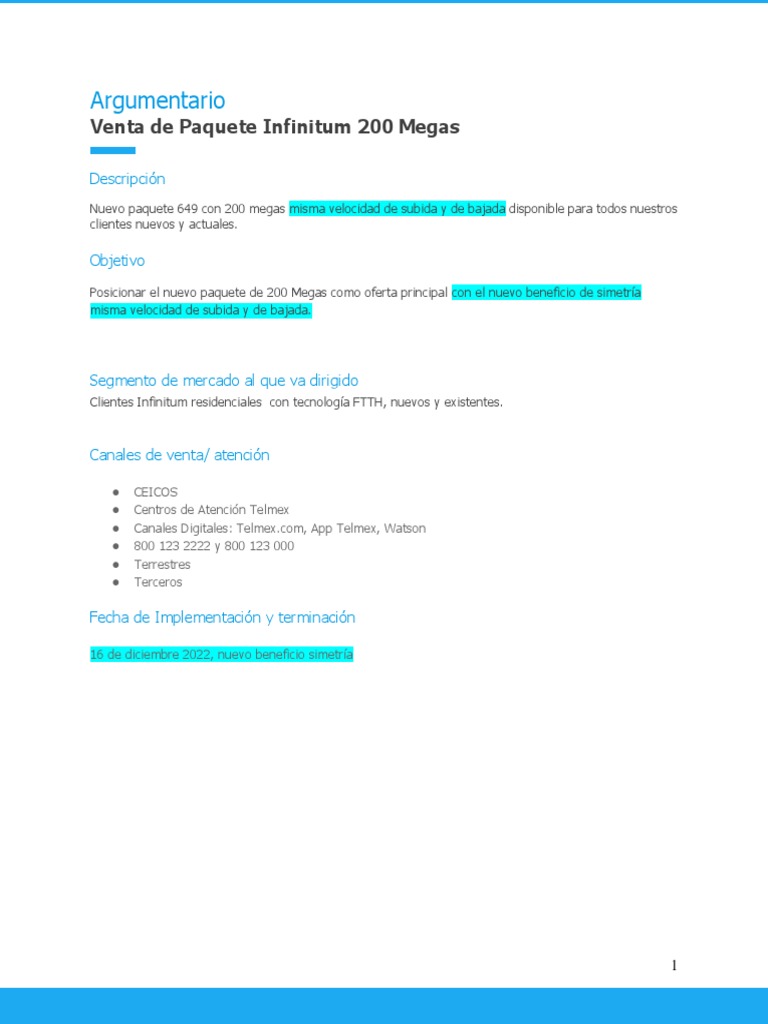 Argumentario 200 Megas 16 Dic | PDF | Yo sintoniza | Internet