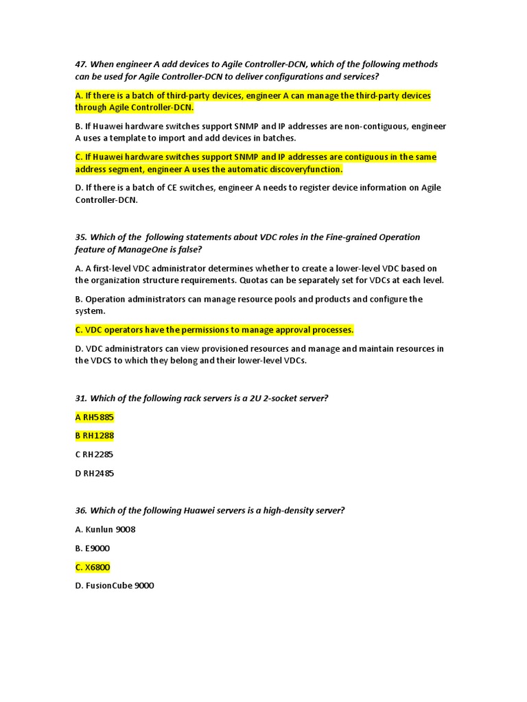 HCIA-Data center examen | PDF | Computer Network | Cloud Computing
