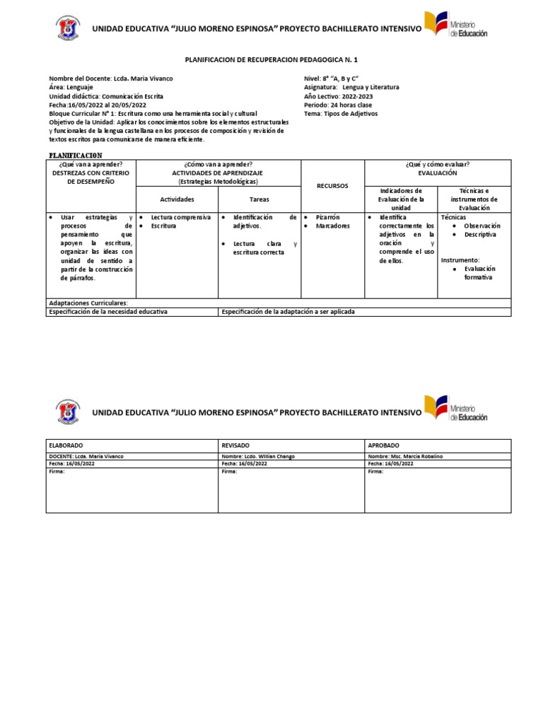 Maria Vivanco - Lengua y Literatura - 16 Al 20 de Mayo | PDF ...