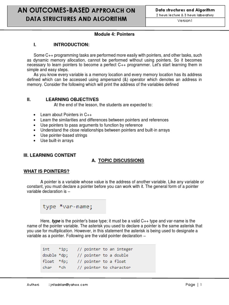 Module 4 Pdf Pointer Computer Programming Parameter Computer Programming