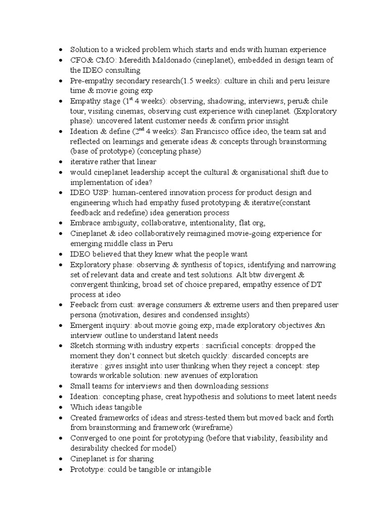 IDEO Case Notes | PDF | Prototype | Brainstorming