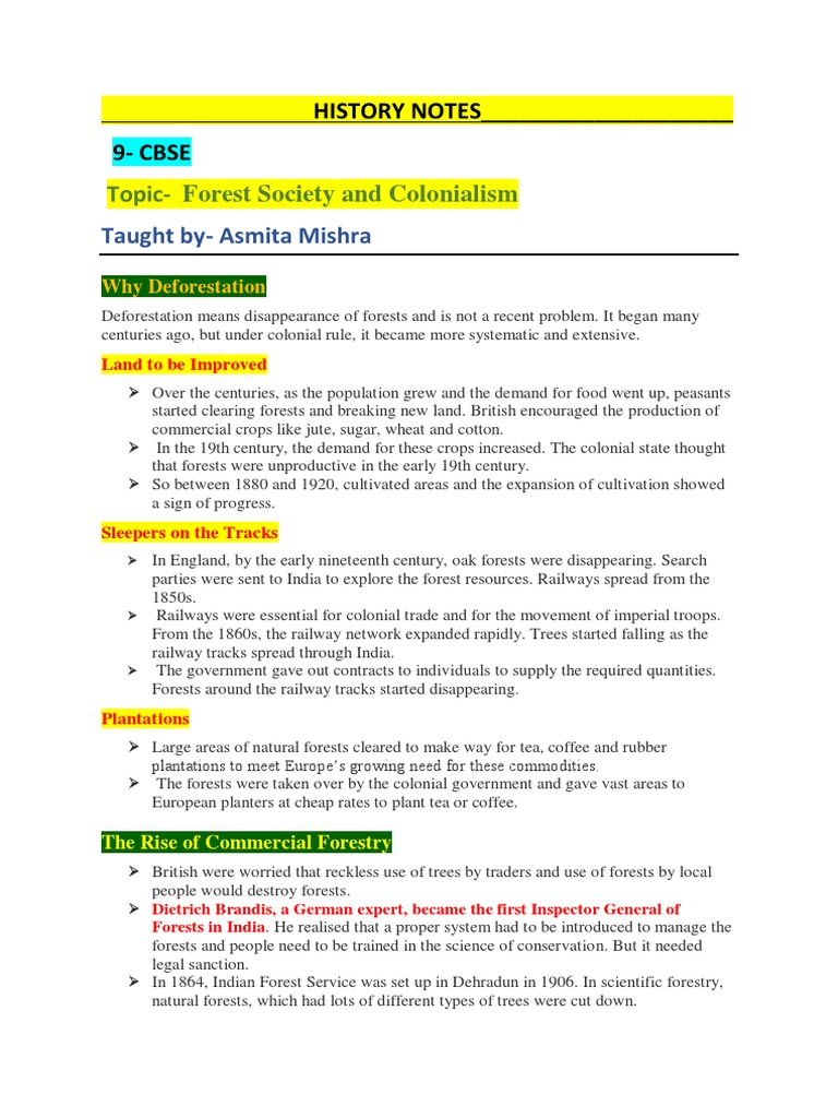 Colonialism's Impact on Forest Societies | PDF | Plantation | Agriculture