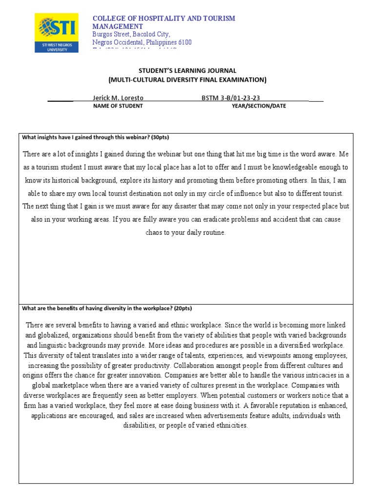 Multi Cultural Final Exam | Download Free PDF | Multiculturalism ...