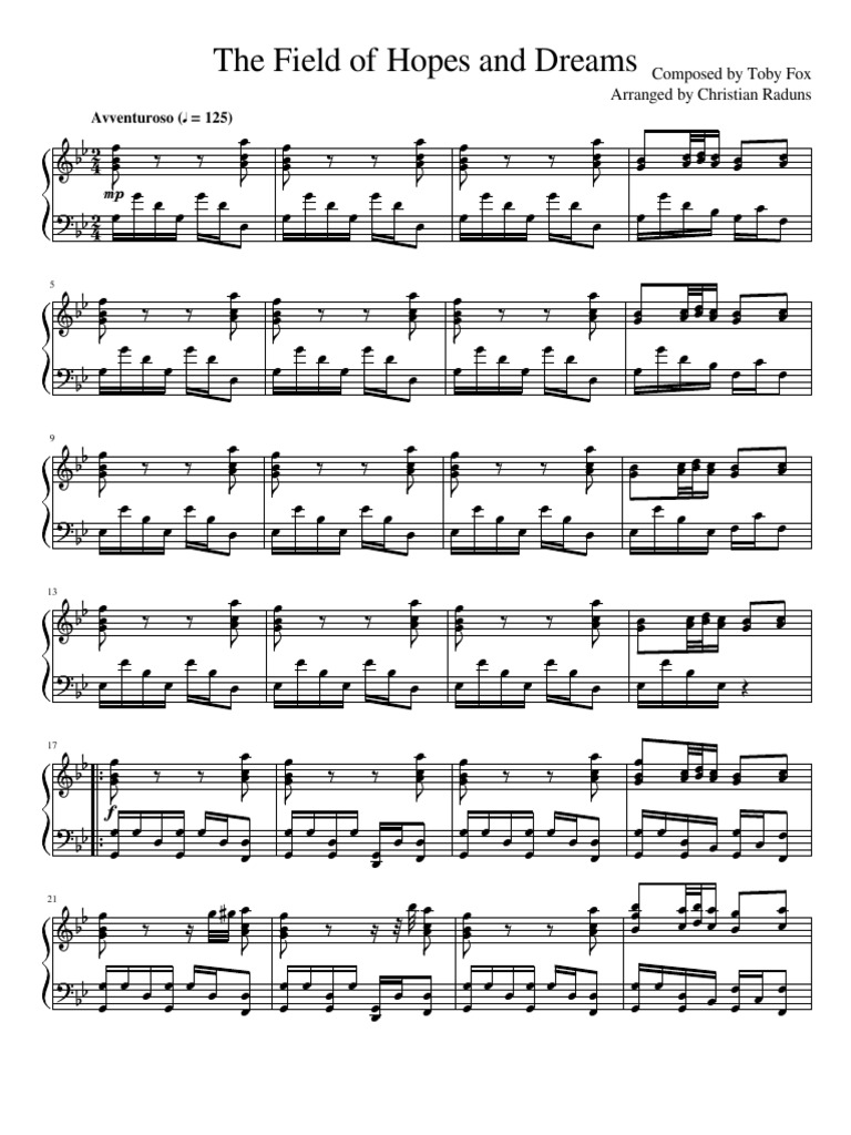The Field of Hopes and Dreams Deltarune - Arranged For Piano | PDF