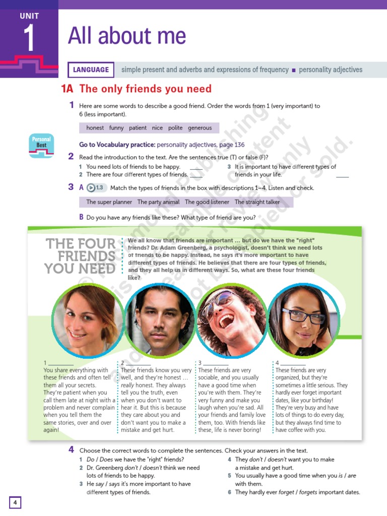 Personal Best B1 Students Book SU | PDF | Adverb | Bono