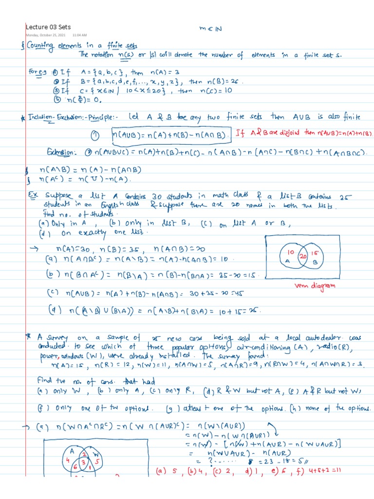 Lecture 03 Sets. | PDF
