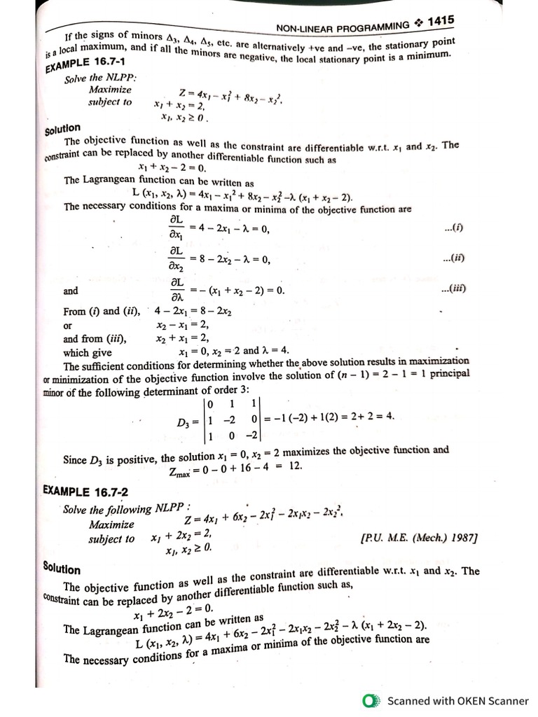 Lagrange's Multiplier Method | PDF