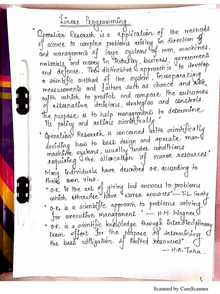 Linear Programming Notes | PDF