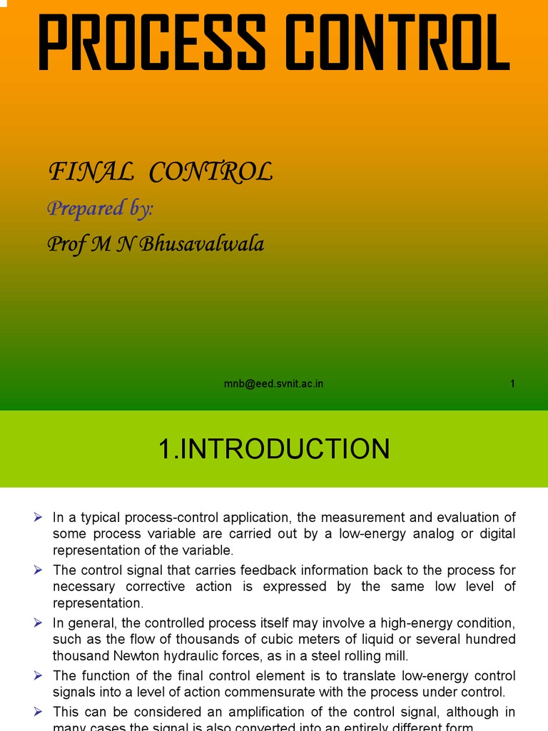 Final Control | PDF | Electric Motor | Valve