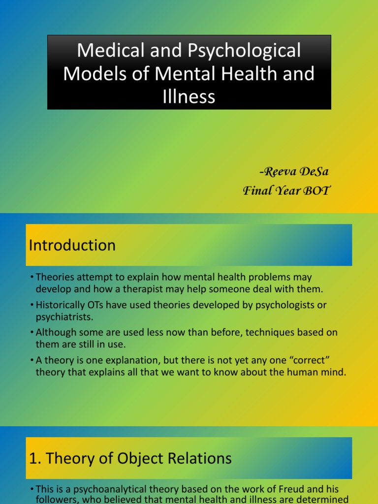Medical and Psychological Models of Mental Health | PDF | Id ...