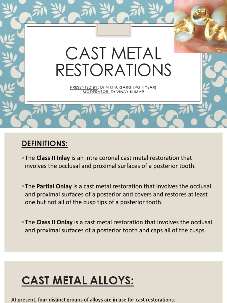 Cast Metal Restorations 2021 | PDF | Dentistry | Dentistry Branches