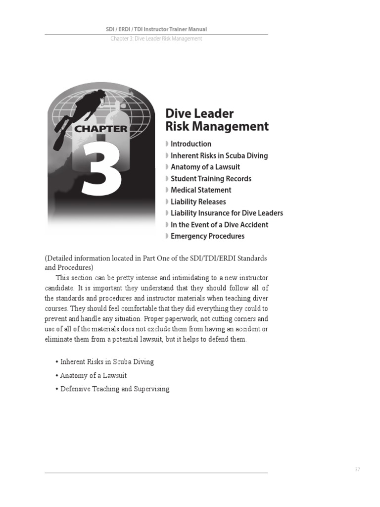 Dive Leader Risk Management Guide | PDF | Scuba Diving | Lawsuit