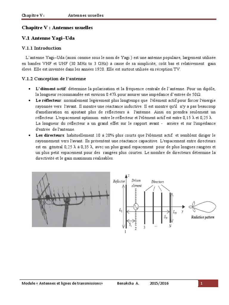 Chapitre V - Antennes Usuelles | PDF | Antenne (Radio) | Hélice (géométrie)