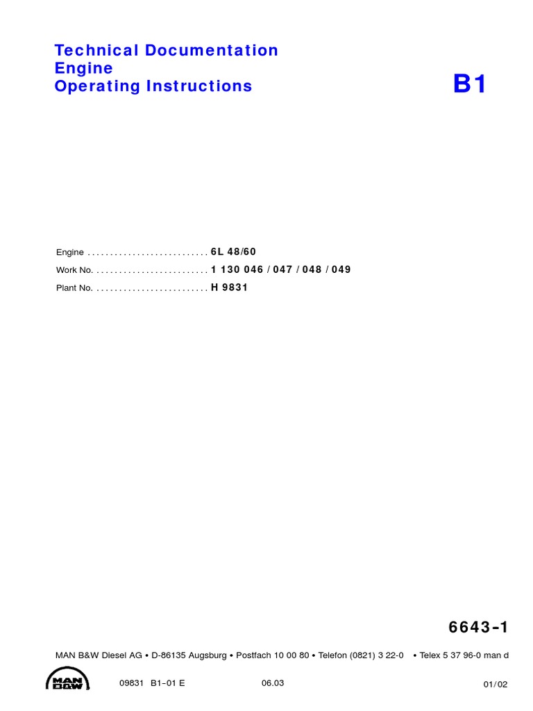 Operating Instruction 6L 4860 | PDF | Internal Combustion Engine | Piston