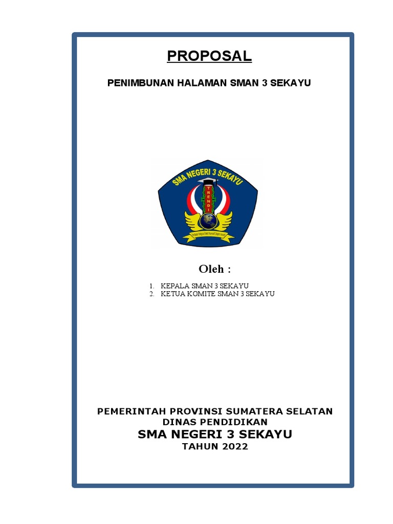 Proposal Penimbunan Halaman SMA 3 Sekayu | PDF