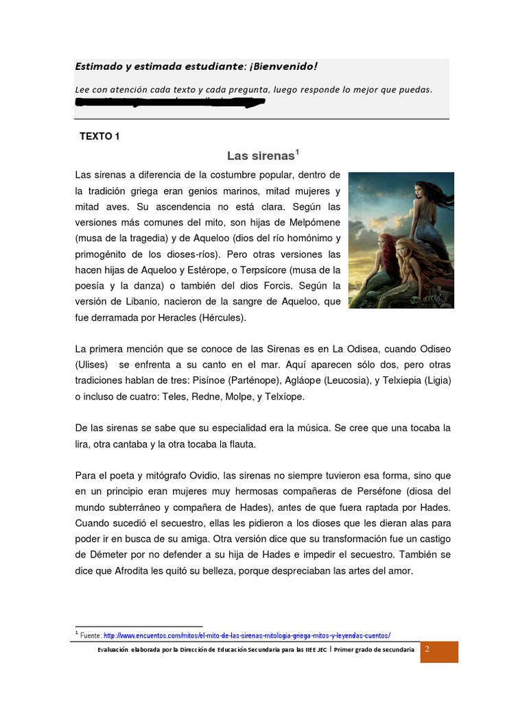 Mito de las Sirenas en la Mitología Griega | PDF | Sirena | Mitología ...