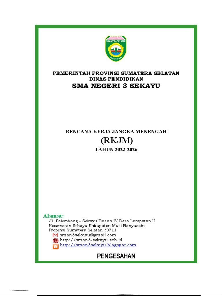 RKJM 2022-2026 Sman 3 Sekayu | PDF