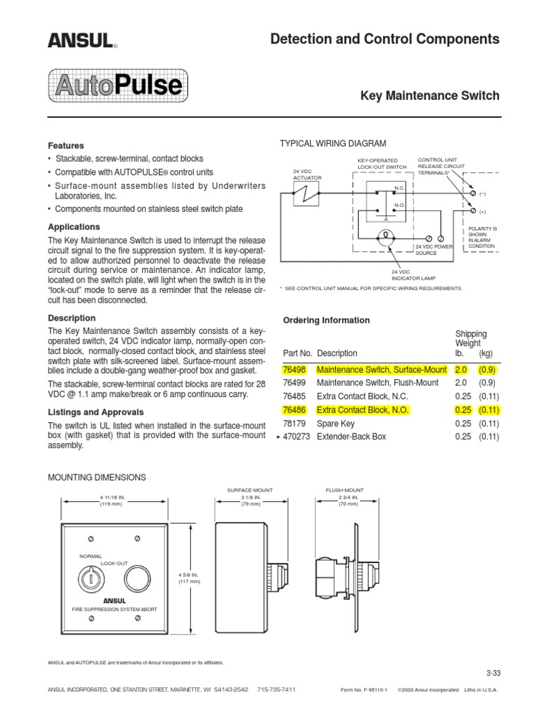 Chapa de Bloqueo ANSUL | PDF | Switch | Electronics