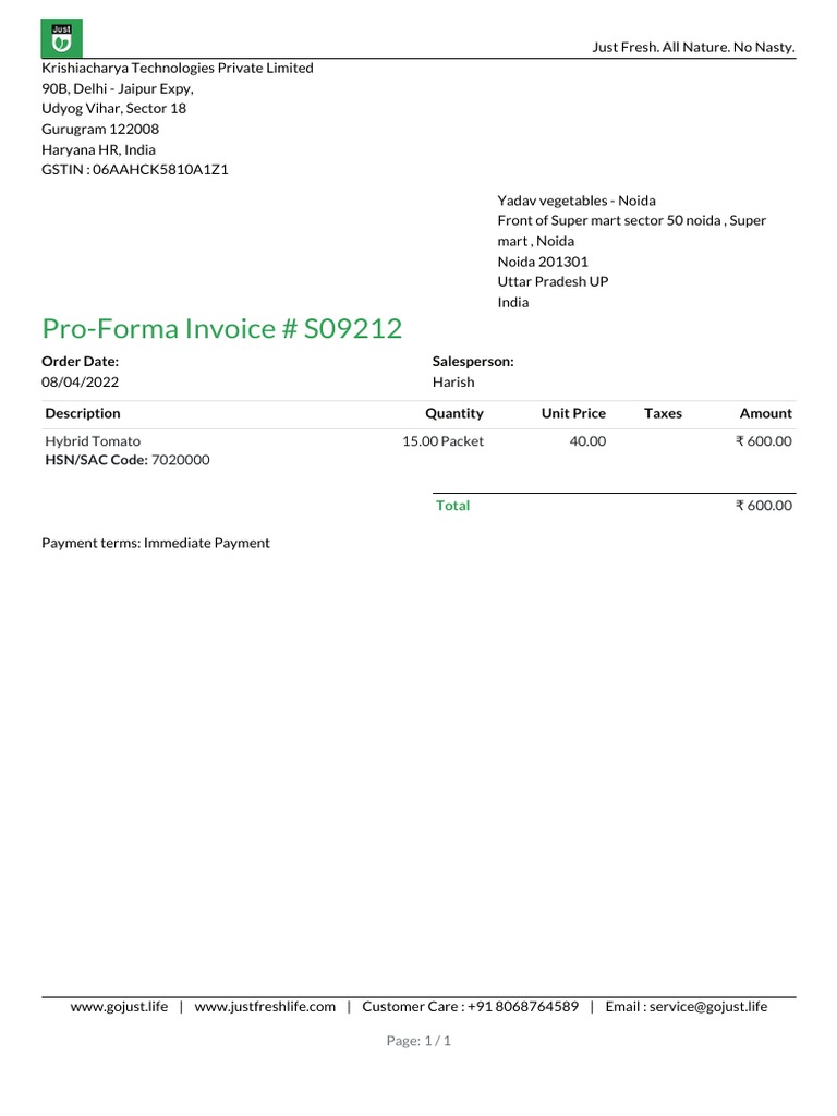 PRO-FORMA Invoice | PDF | Pro Forma | Invoice