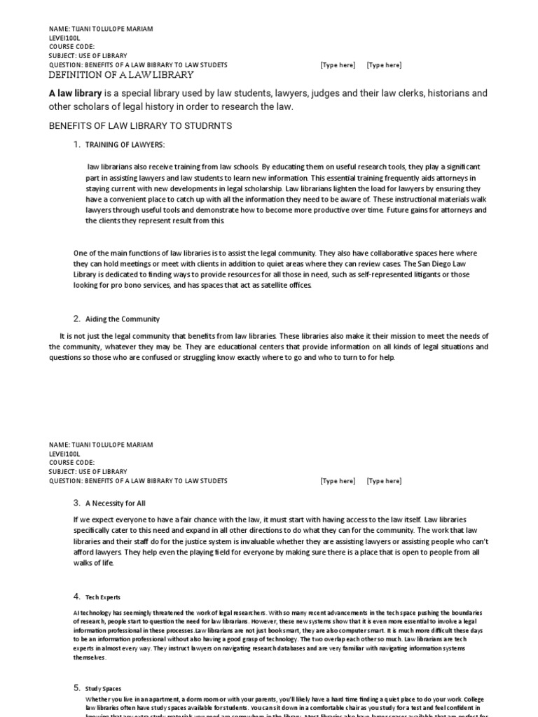 Definition of A Law Library | PDF | Libraries | Librarian