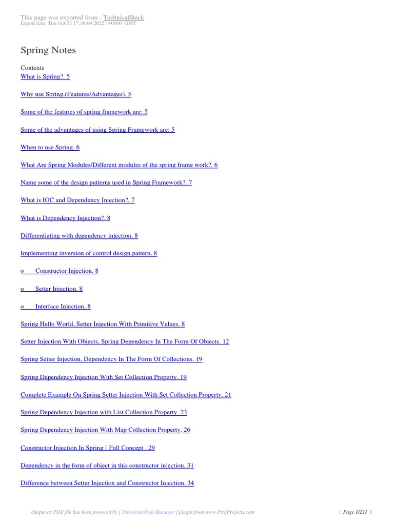 Spring Notes | PDF | Spring Framework | Method (Computer Programming) Spring Notes | PDF | Spring Framework | Method (Computer Programming)
